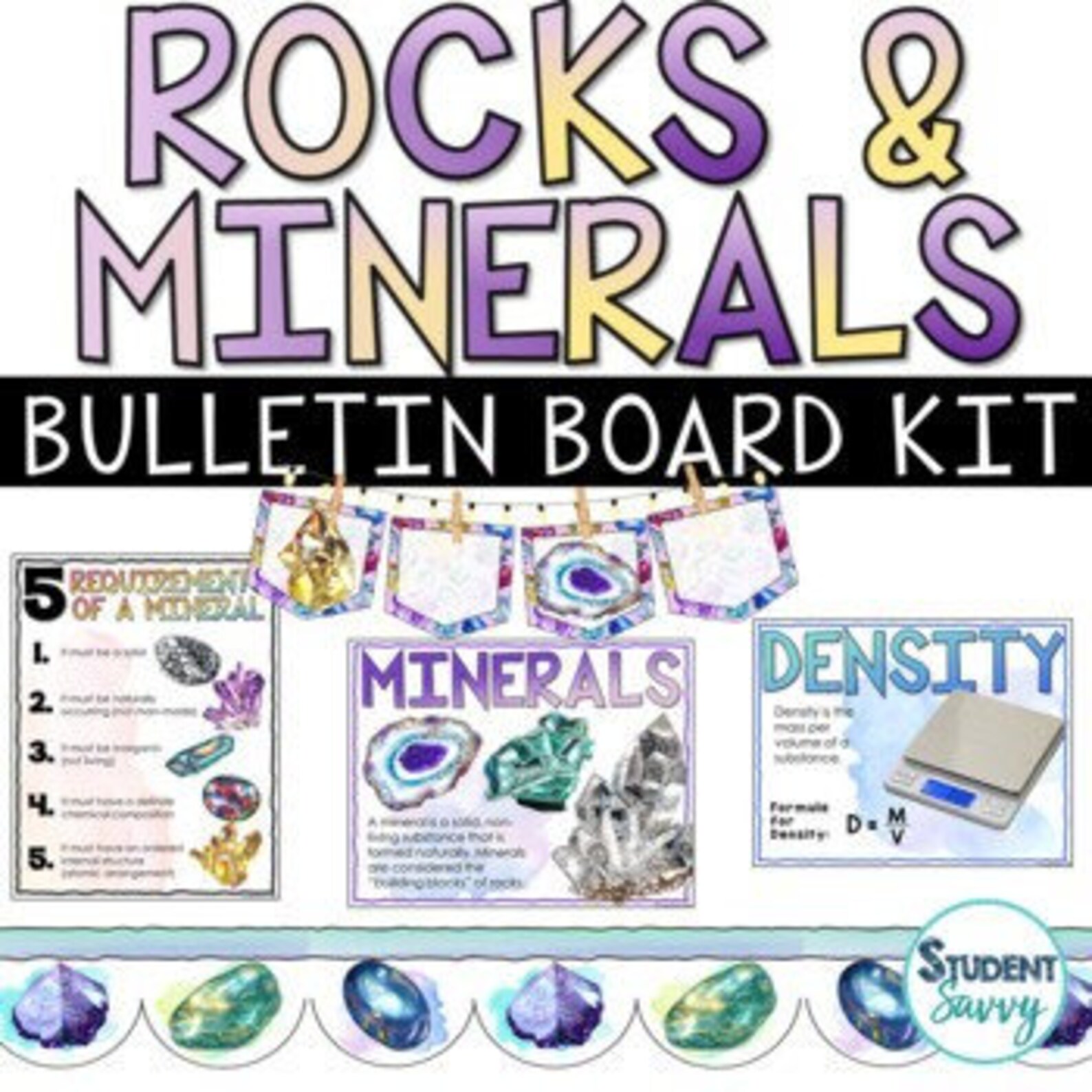 Rocks and Minerals Bulletin Board Kit | Science Posters | Borders ...