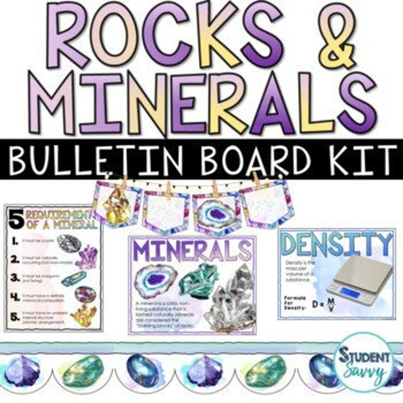 Rocks and Minerals Bulletin Board Kit | Science Posters | Borders ...