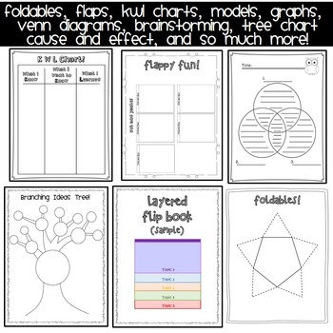 Graphic Organizer Interactive Notebook BUNDLE - Etsy