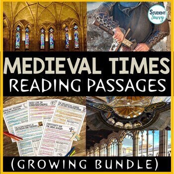 Medieval Times Reading Passages Bundle - Middle Ages Reading ...