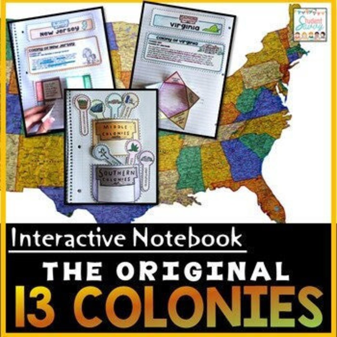 13 Colonies Interactive Notebook Thirteen- Colonial New England Middle ...