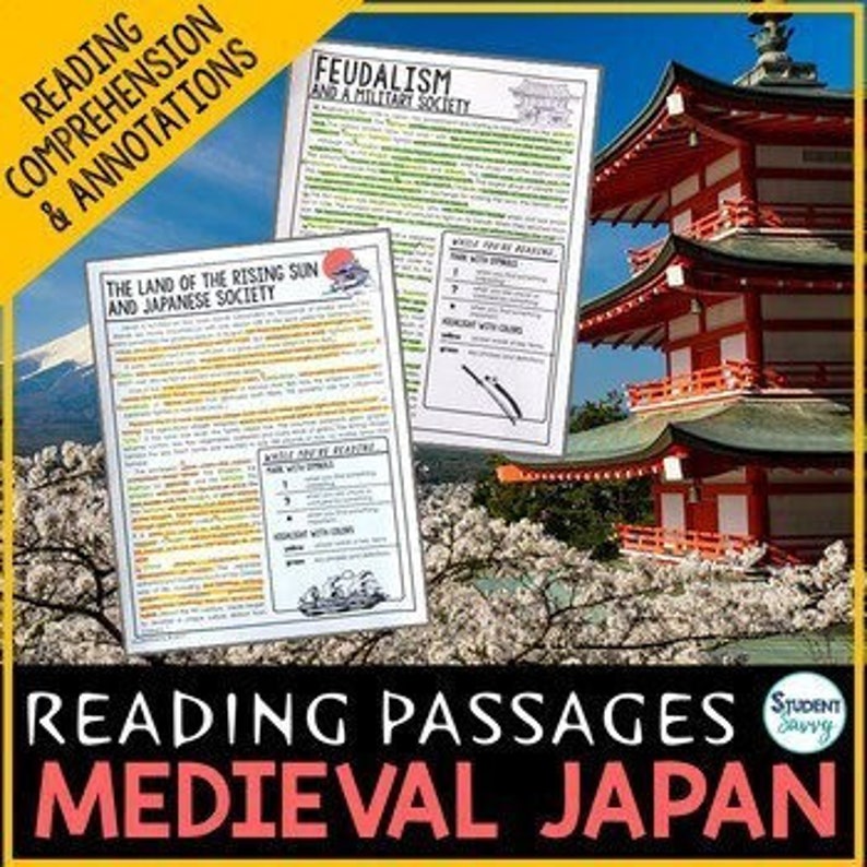 Medieval Japan Reading Passages - Questions - Annotations Feudal Japan ...