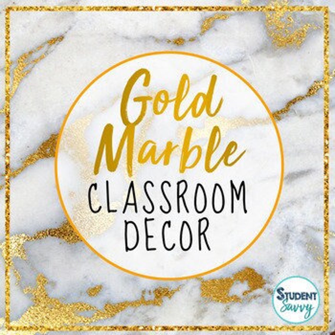 Gold Marble Classroom Decor (editable) Marble Classroom Decoration ...