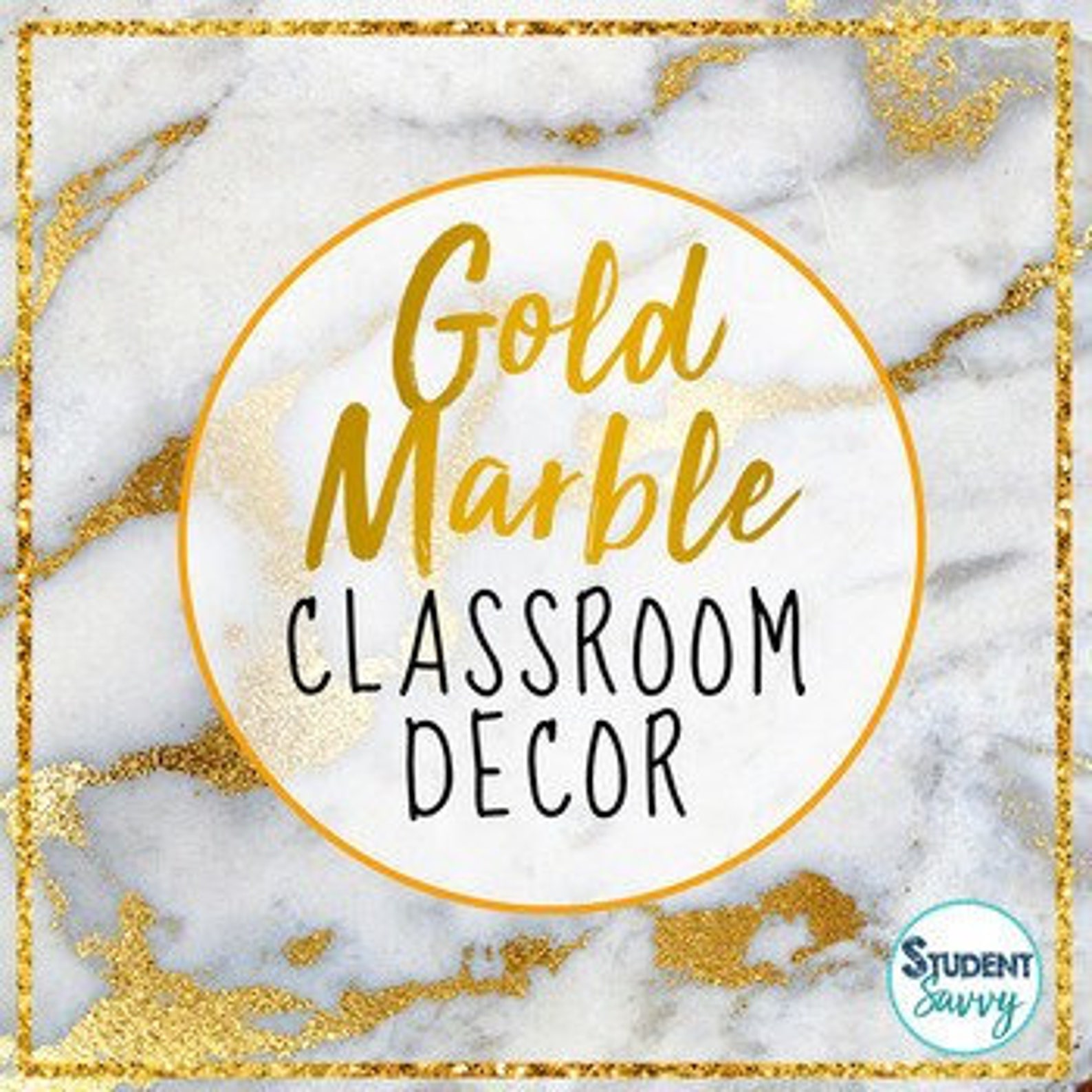 Gold Marble Classroom Decor (editable) Marble Classroom Decoration ...