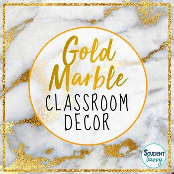 Gold Marble Classroom Decor (editable) Marble Classroom Decoration ...