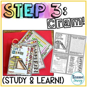 Mesopotamia Color, Cut, & Cram Coloring Pages - Notes Word Search ...