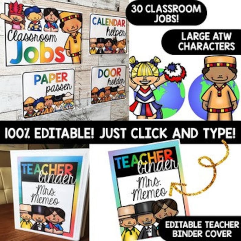 Around the World Classroom Decor - Editable Banners, Labels (digital ...