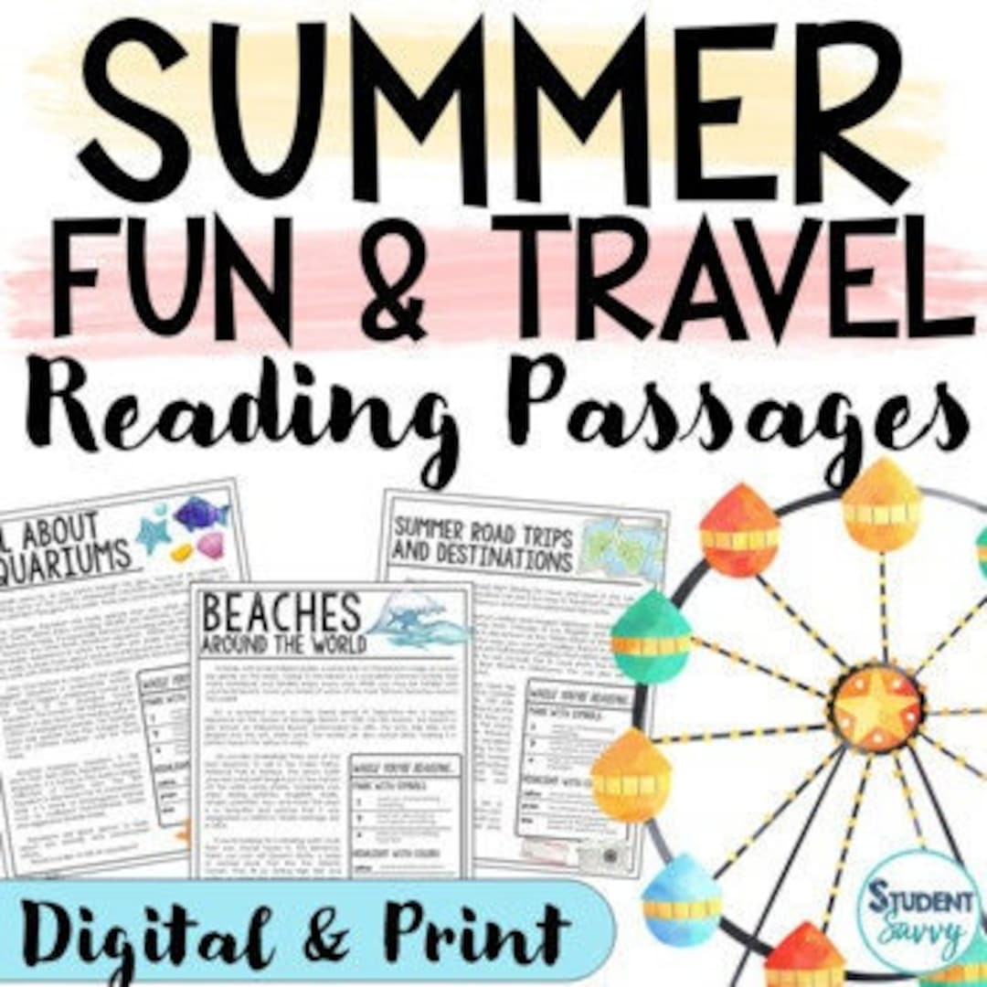 Summer Reading Passages With Comprehension Passages Digital & Print ...