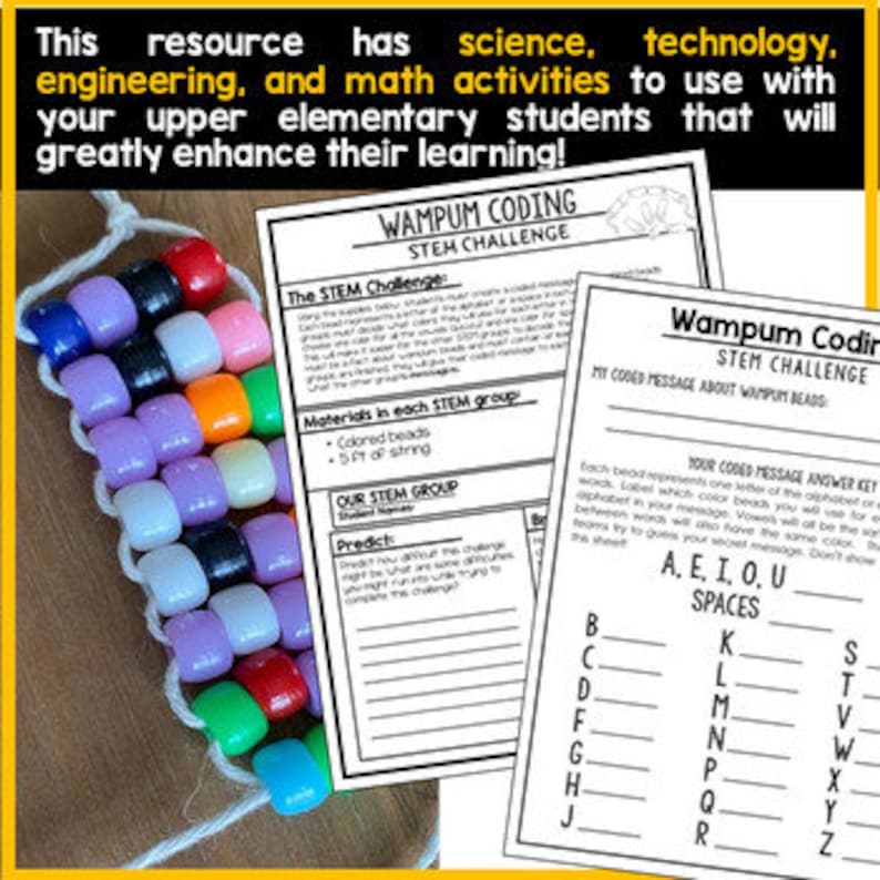 Ancient Native Americans | STEM Challenge | Iroquois Wampum Coding - Etsy