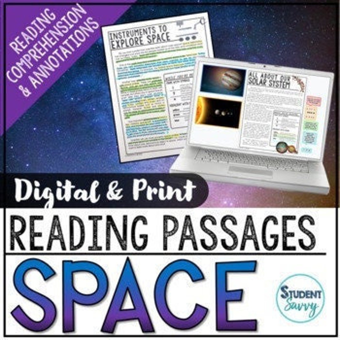 Solar System and Space Reading Comprehension Passages Digital & Print ...