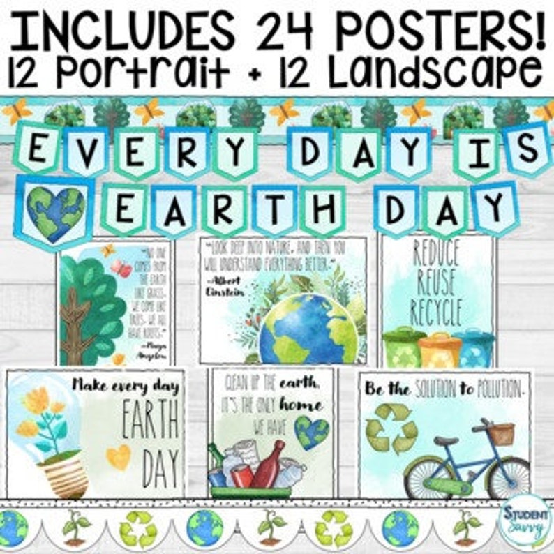 Earth Day Bulletin Board Posters Coloring Pages Activities April Spring ...