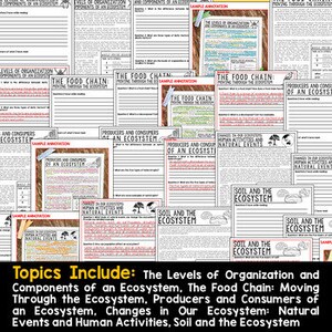 Ecosystems Reading Passages Questions Annotations - Etsy