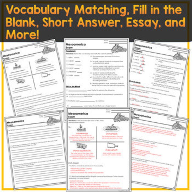 Mesoamerica: Olmec - Maya - Aztec - Inca Test Quiz Exam Mayans - Etsy