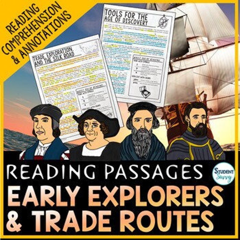 Age of Exploration Reading Passages | European Explorers Reading ...