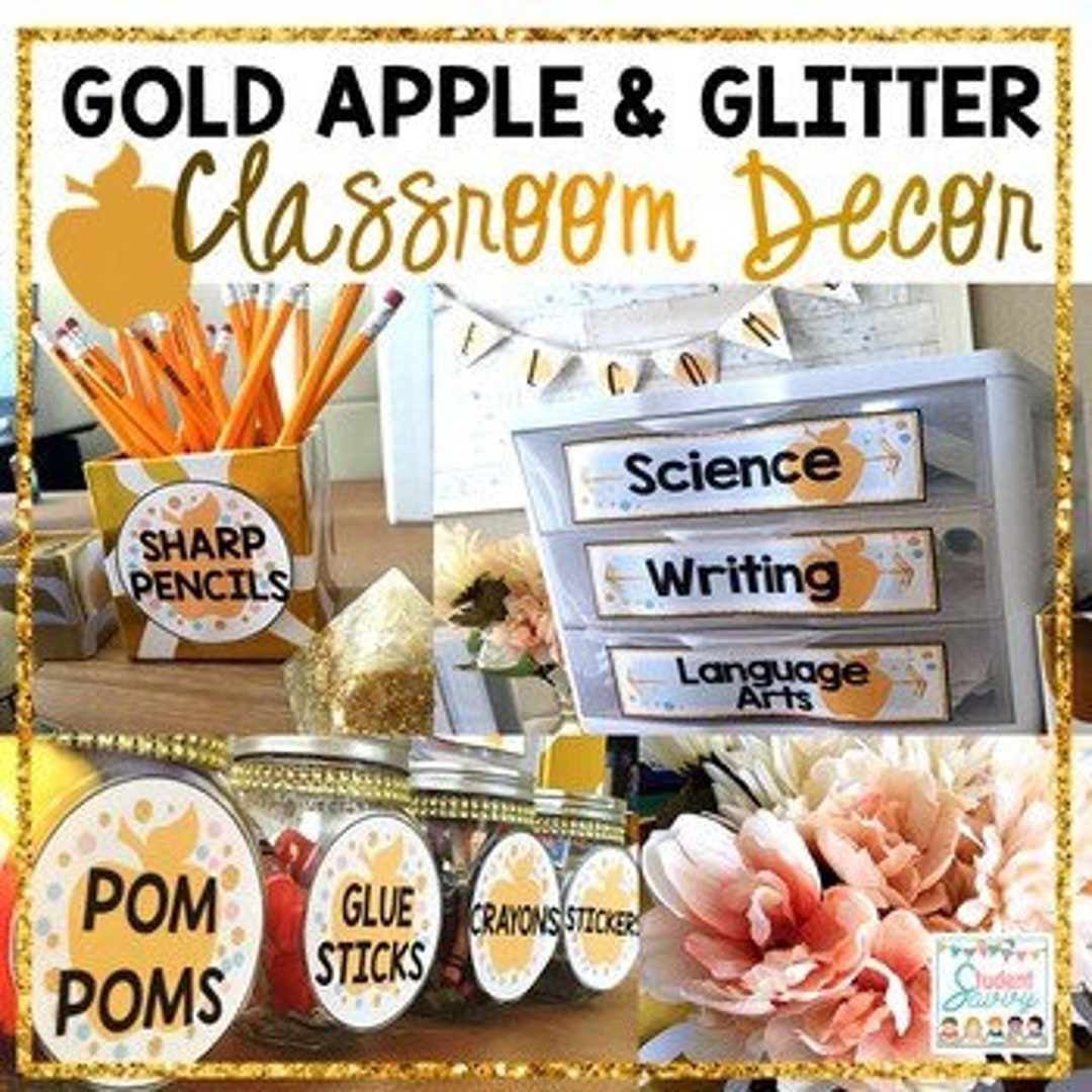 Apple & Glitter Classroom Decor - Etsy