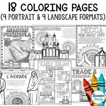 Islam Posters - Timelines Maps Coloring Pages - Bulletin Board Islamic ...