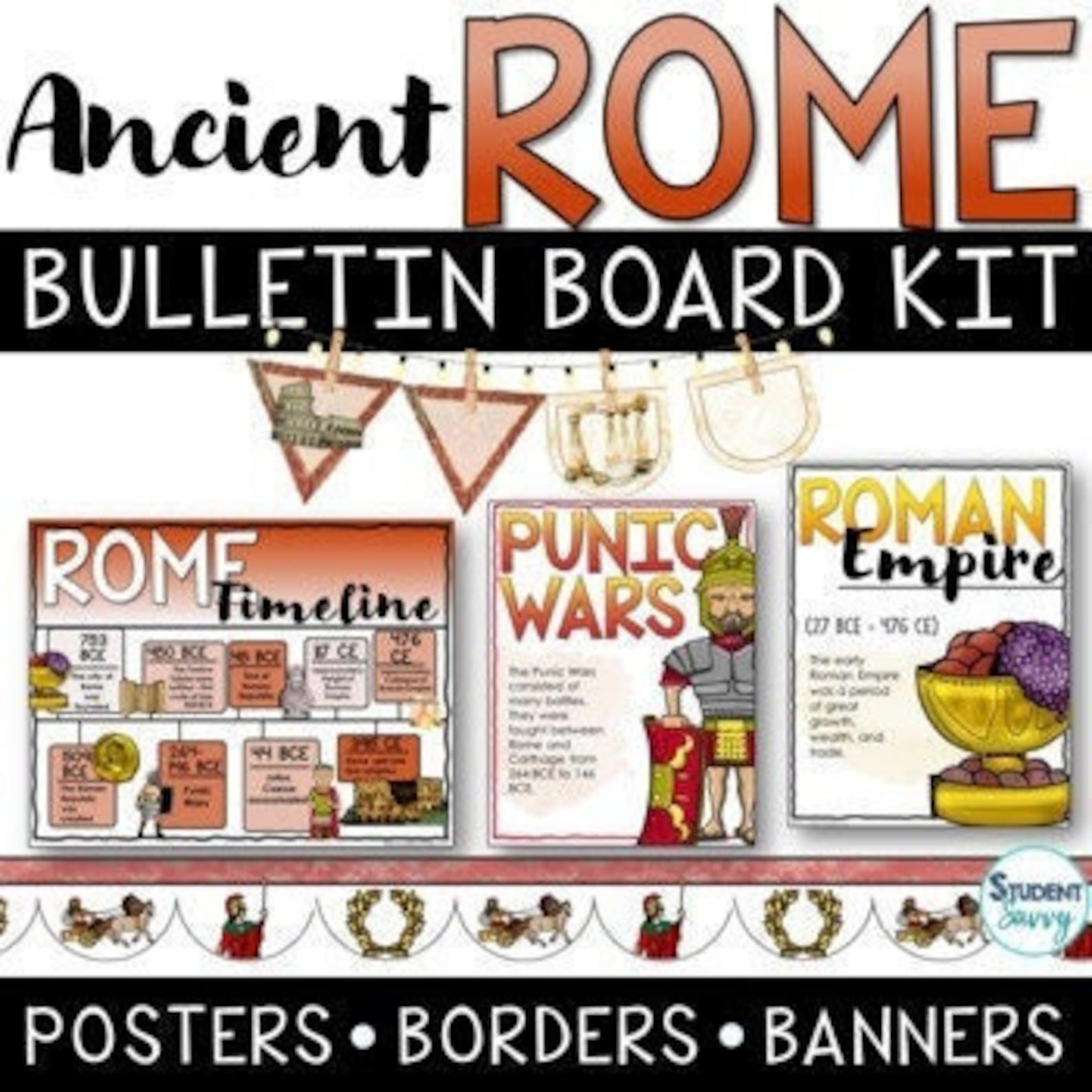 Ancient Rome Bulletin Board Kit | Rome Posters | Borders | Banners - Etsy