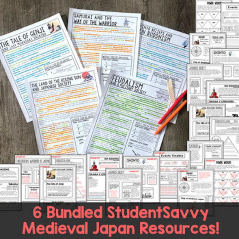 Medieval Japan Activities Resource Bundle - Feudal Japan - Etsy