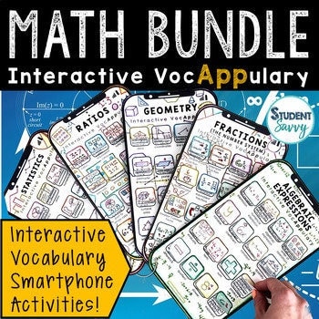 Math Vocabulary Bundle - Interactive Vocappulary™ | Digital Math Google ...