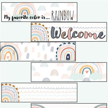 Boho Rainbow Google Classroom Header | Boho Rainbow Google Classroom ...