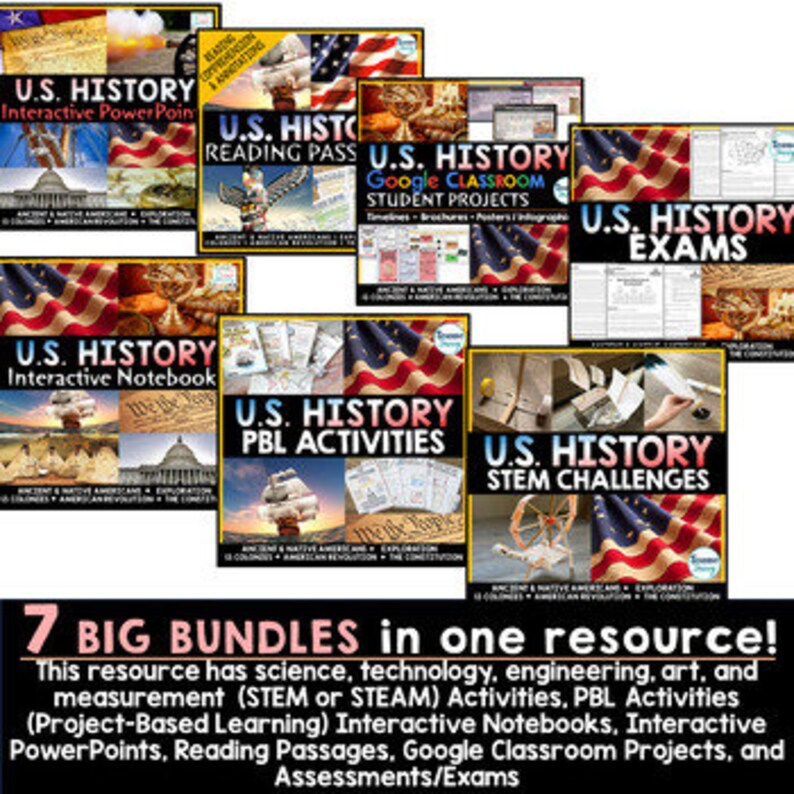 US History Curriculum - United States History Activities STEM Reading ...