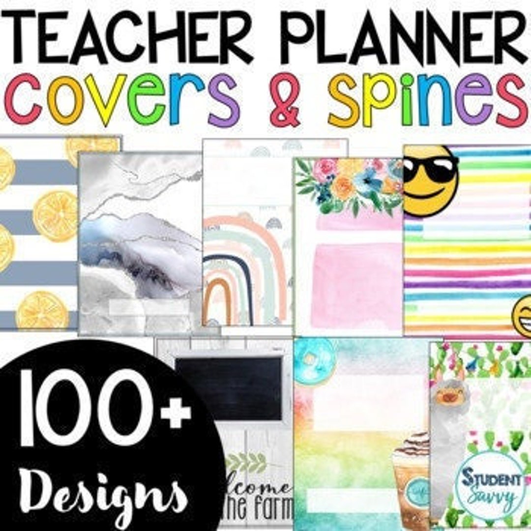 Teacher Planner Covers | Teacher Binder Covers and Spines - Etsy