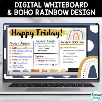 Daily Schedule Template Editable Agenda Slides Back to School Digital ...