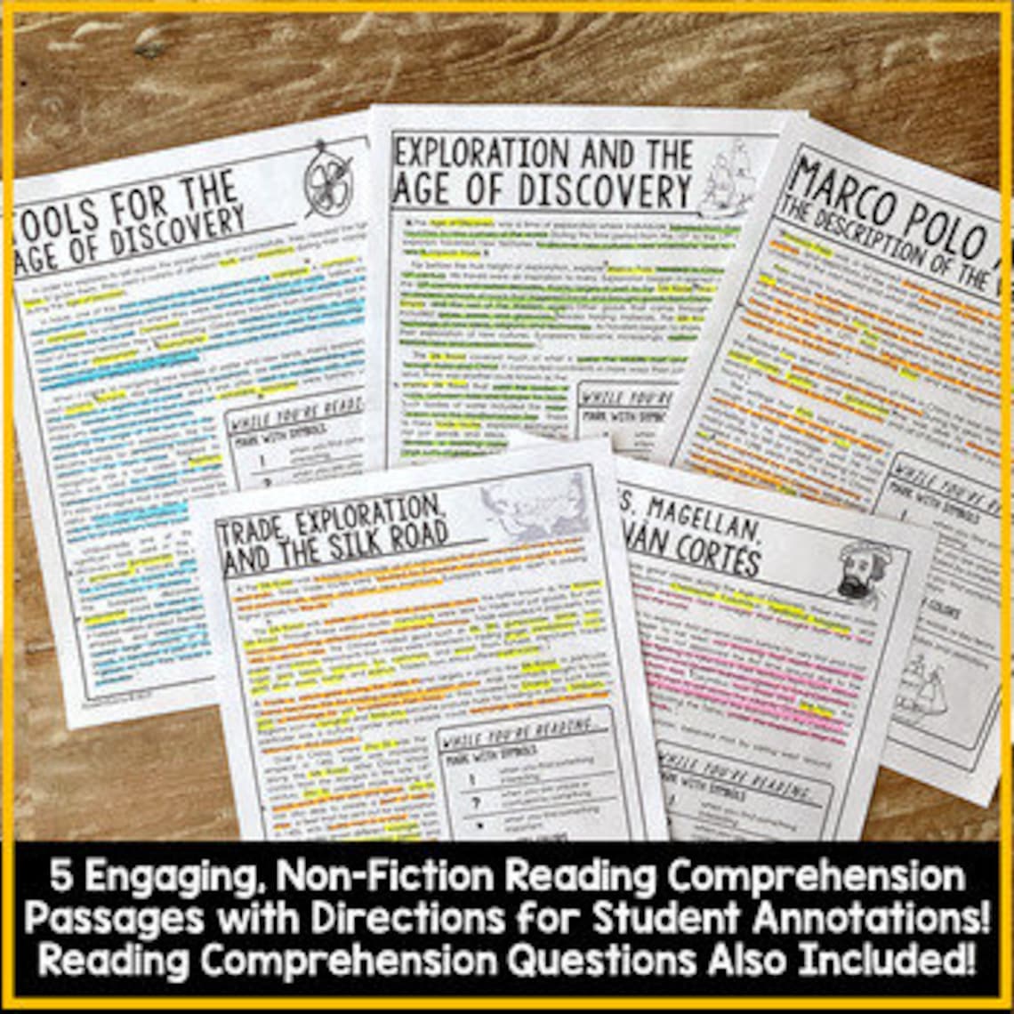 Age of Exploration Reading Passages | European Explorers Reading ...