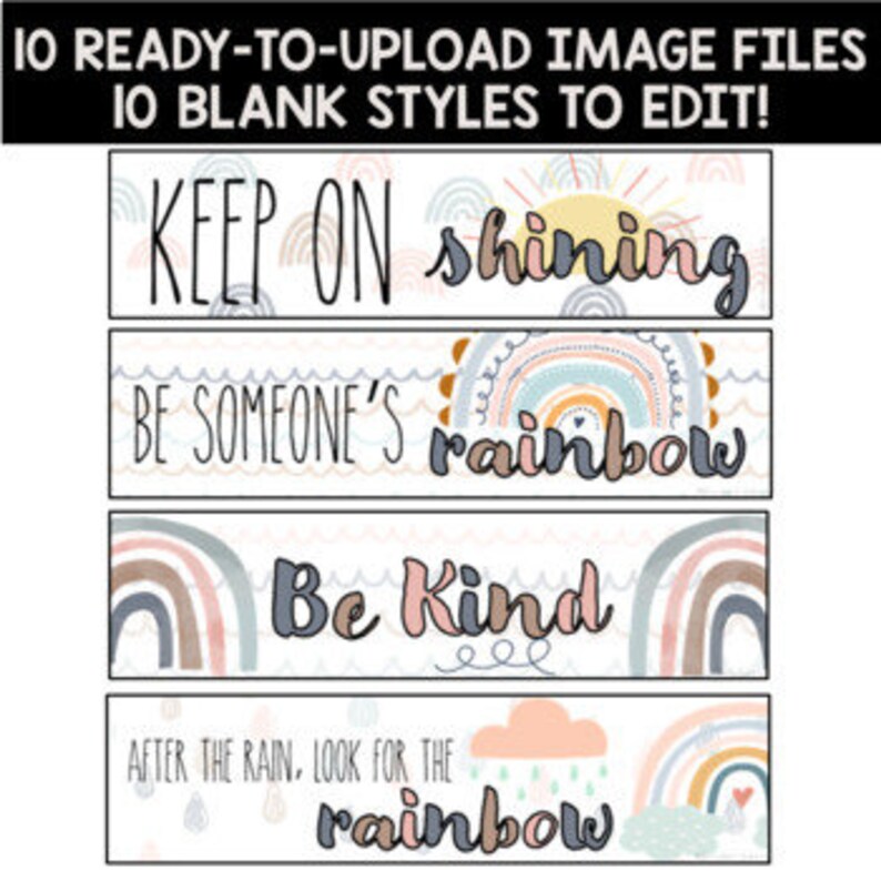 Boho Rainbow Google Classroom Header | Boho Rainbow Google Classroom ...