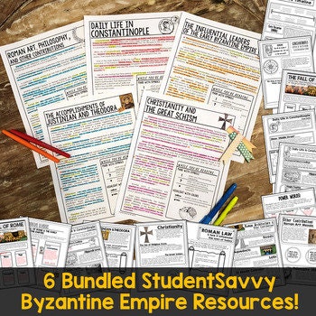 Byzantine Empire Activities Bundle - Fall of Rome Worksheets Projects ...