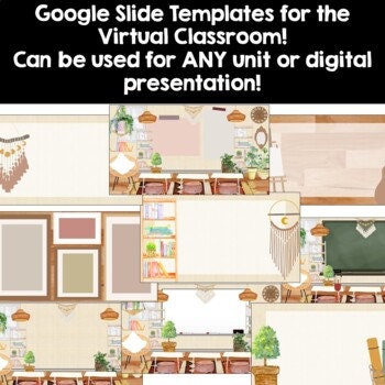 Boho Rainbow Virtual Classroom | Boho Rainbow Google Slides - Etsy