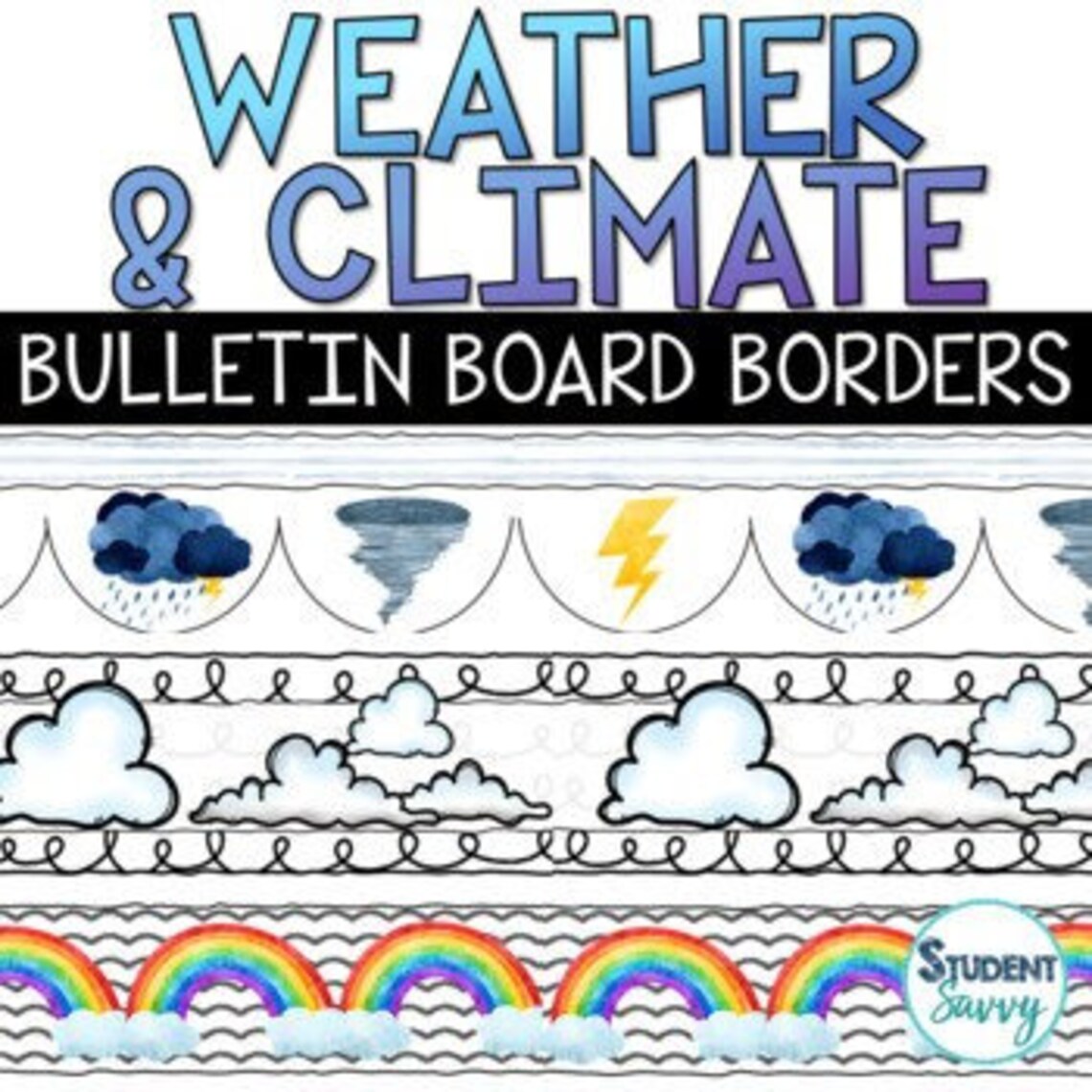 Weather Bulletin Board Borders | Science Classroom Decor (PDF & PNG) - Etsy