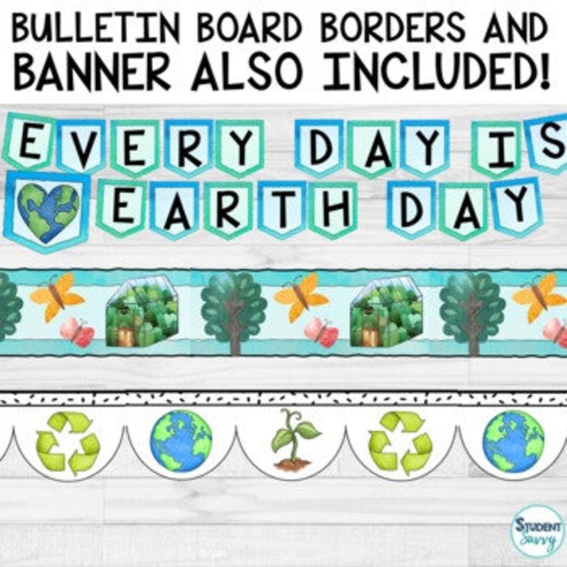 Earth Day Bulletin Board Posters Coloring Pages Activities April Spring ...