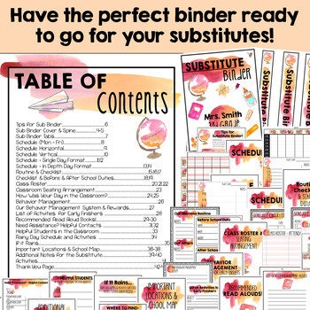 Substitute Binder Editable Watercolor - Etsy