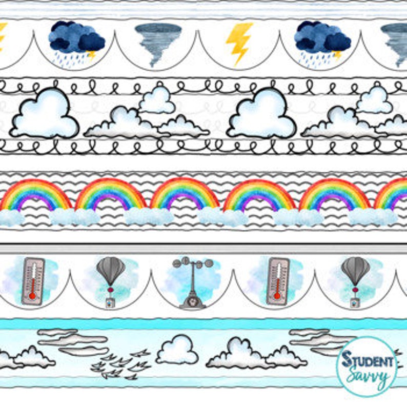 Weather and Climate Bulletin Board Borders | Weather Borders - Etsy