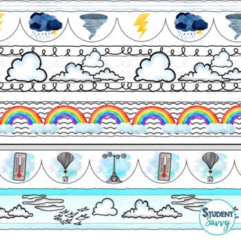 Weather and Climate Bulletin Board Borders | Weather Borders - Etsy