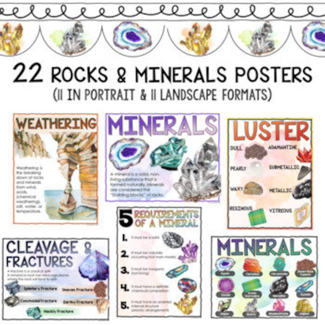 Rocks and Minerals Bulletin Board Kit | Science Posters | Borders ...