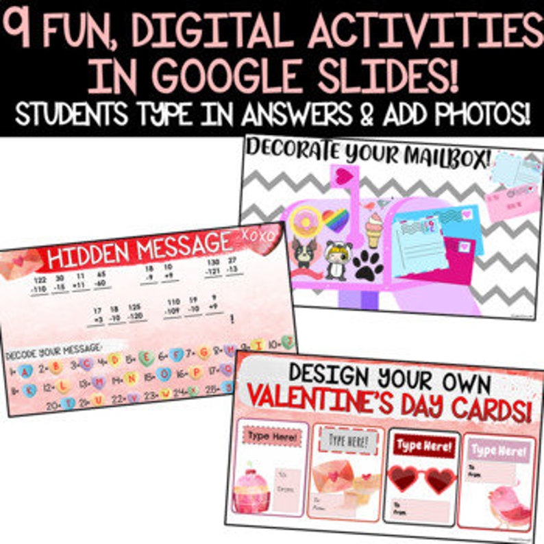 Valentine's Day Digital Activities - February Google Slides Projects - Etsy