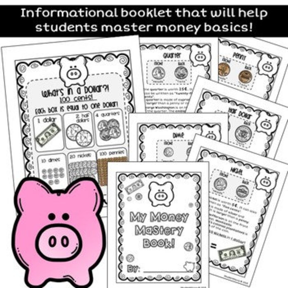Counting Money Book Printable | Dollar Quarter Dime Nickel Penny ...