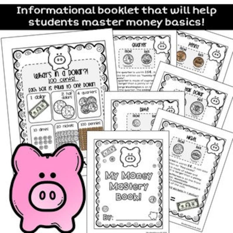 Counting Money Book Printable | Dollar Quarter Dime Nickel Penny ...