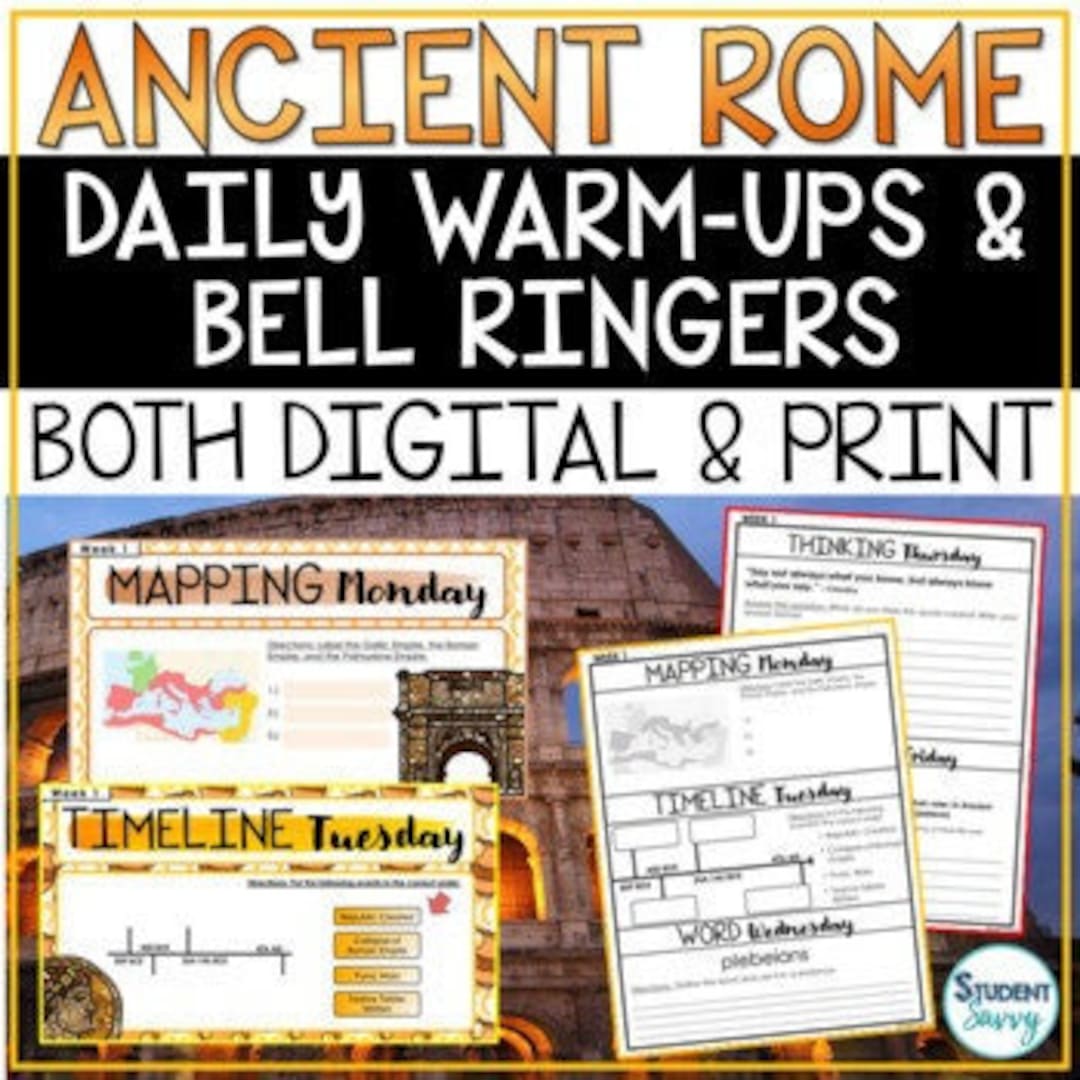 Ancient Rome Bell Ringers - Warm Ups Morning Work - Mapping Timeline - Etsy