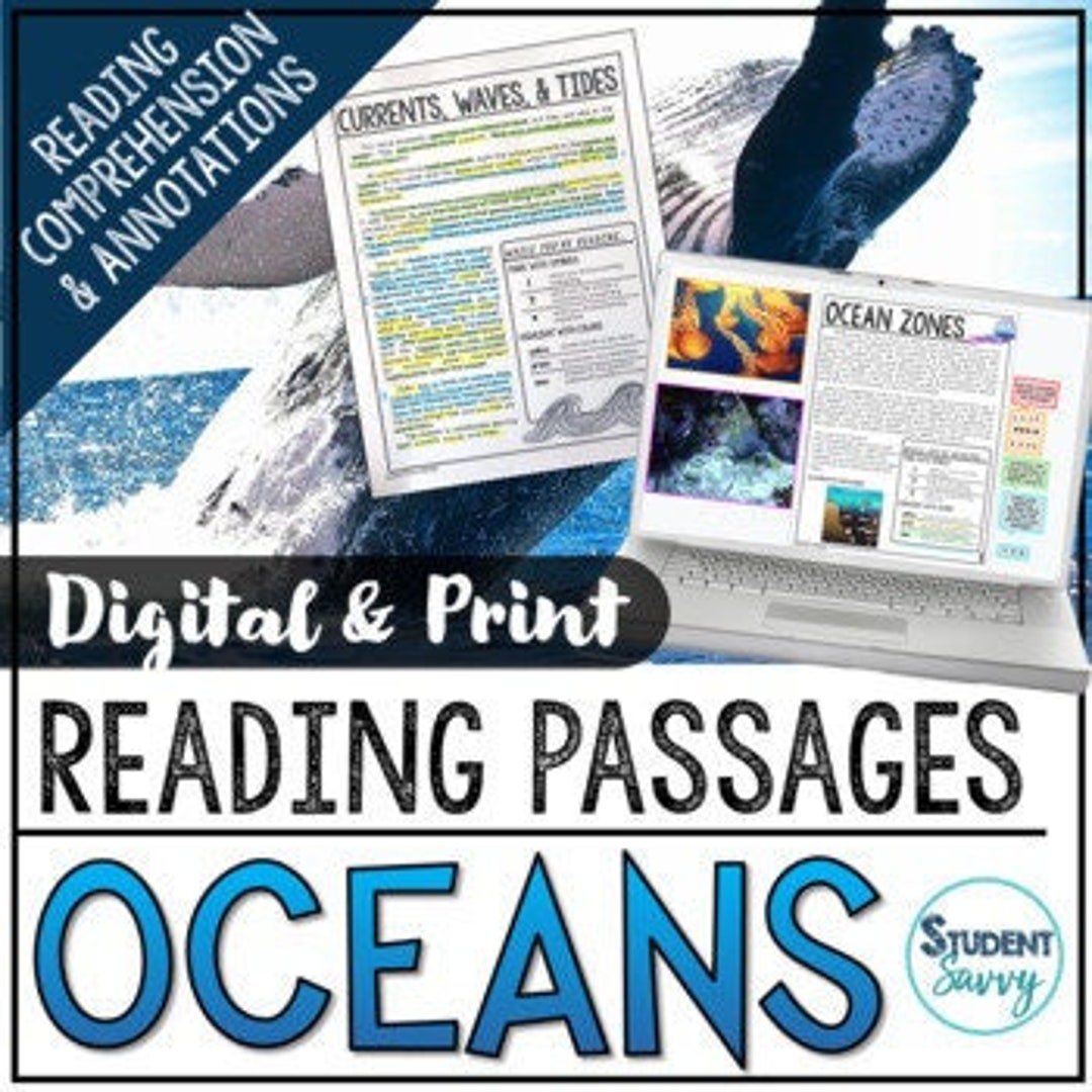 Ocean Reading Comprehension Passages Oceanography Ocean Zones Waves ...