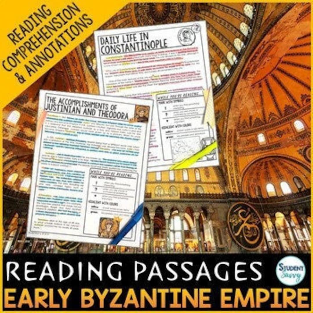 Byzantine Empire Reading Passages - Questions - Activity Comprehension ...