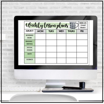 Editable Weekly Lesson Plans - Templates Daily Teacher Planner Google ...