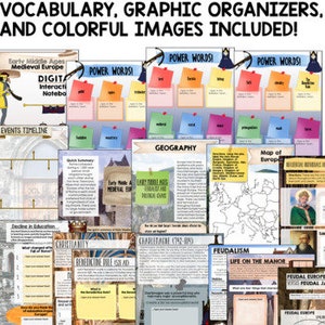 Early Middle Ages Interactive Notebook | Digital Notebook Distance ...