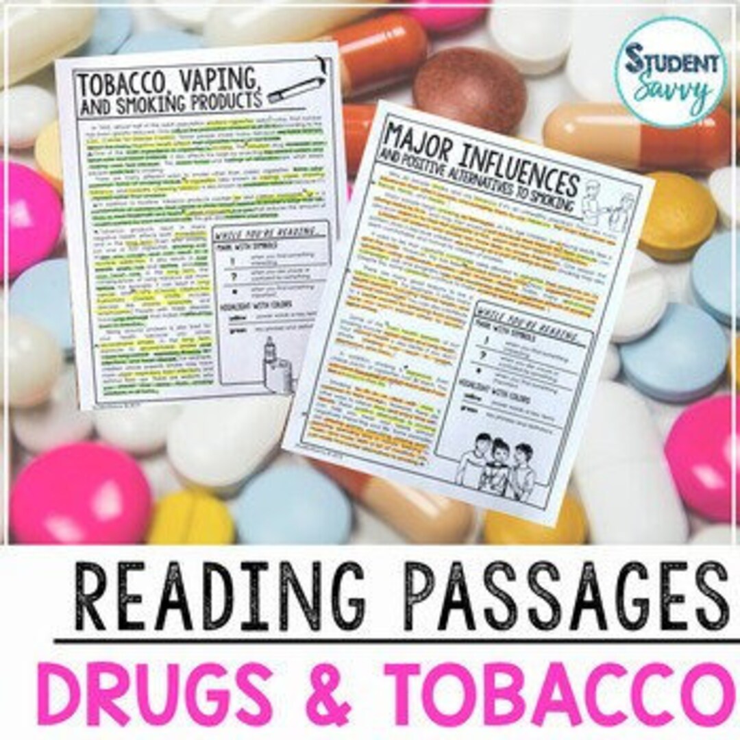 Tobacco Drugs Vaping Prevention Reading Passages | Annotations - Etsy