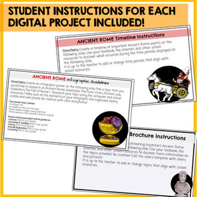 Ancient Rome Projects Google Classroom Slides Timeline Poster Digital ...