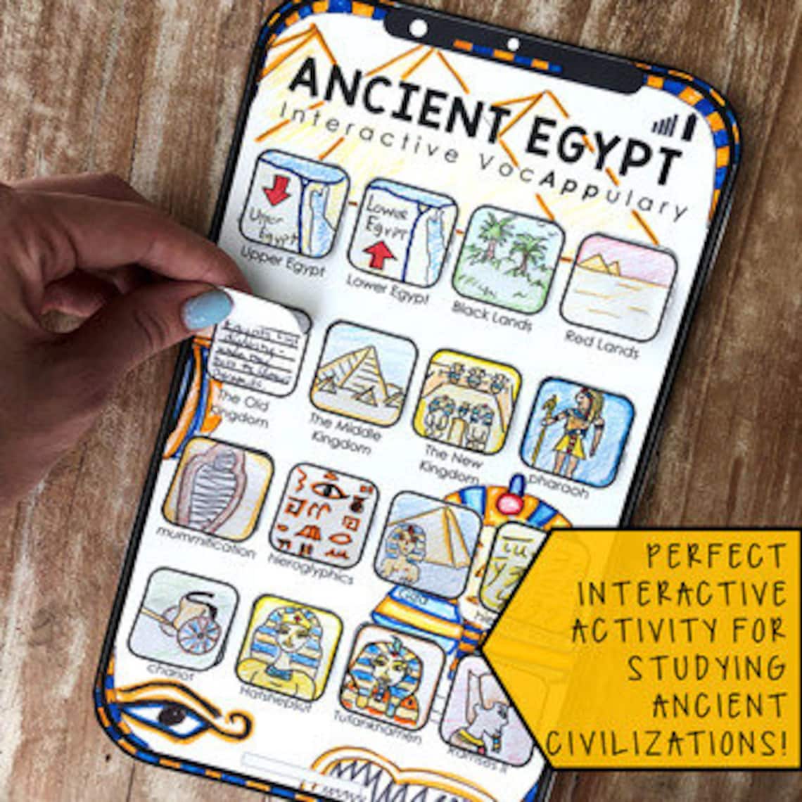 Ancient Egypt Vocabulary Activity Art Interactive Vocappulary™ Craft ...
