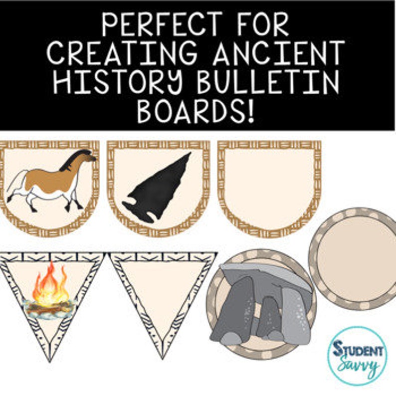 Stone Age Banners Printable Early Humans History Classroom Decor ...