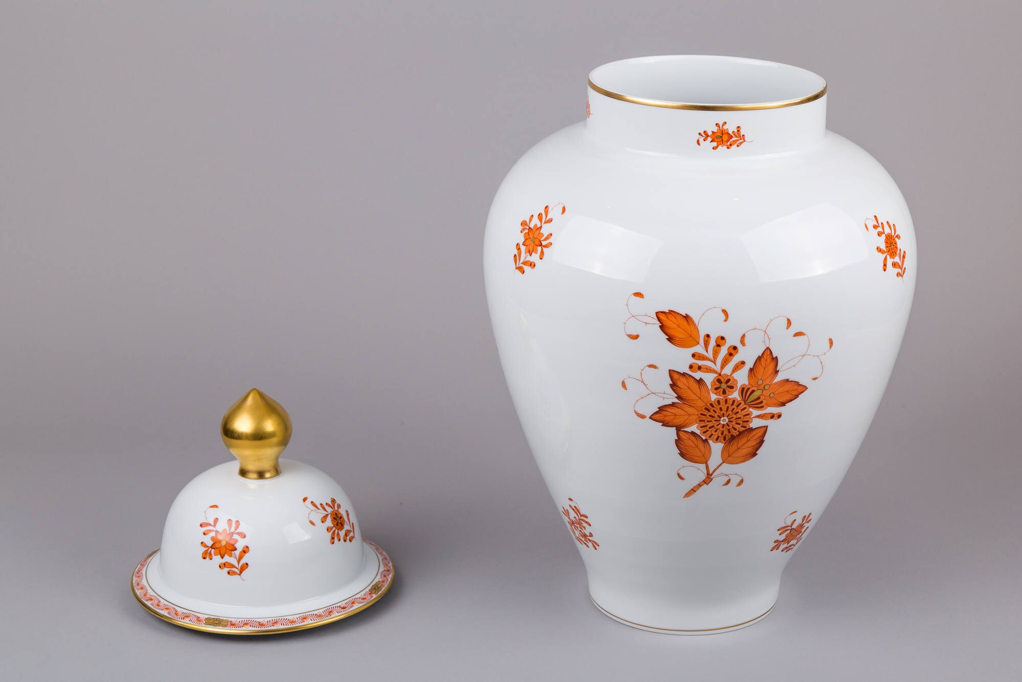 Herend Chinese Bouquet Rust Orange 23 Very Large Vase | Etsy